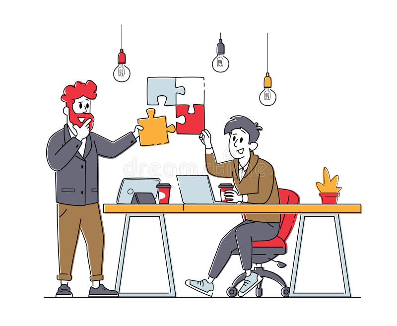 Teamwork Cooperation, Collective Work, Partnership Concept. Office ...