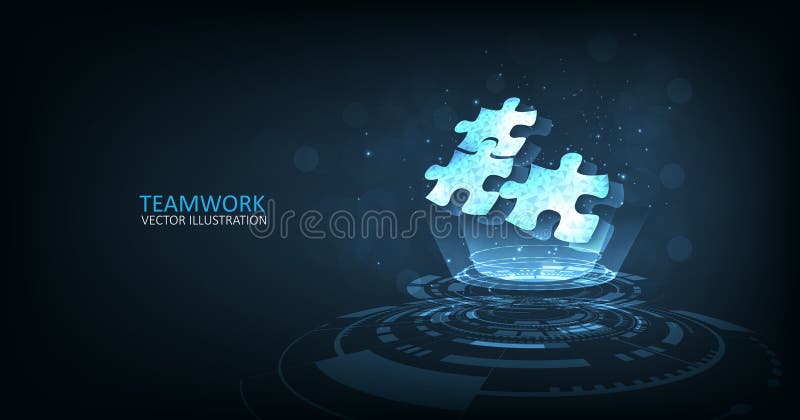 Teamwork and Cooperation Concept Stock Illustration - Illustration of ...