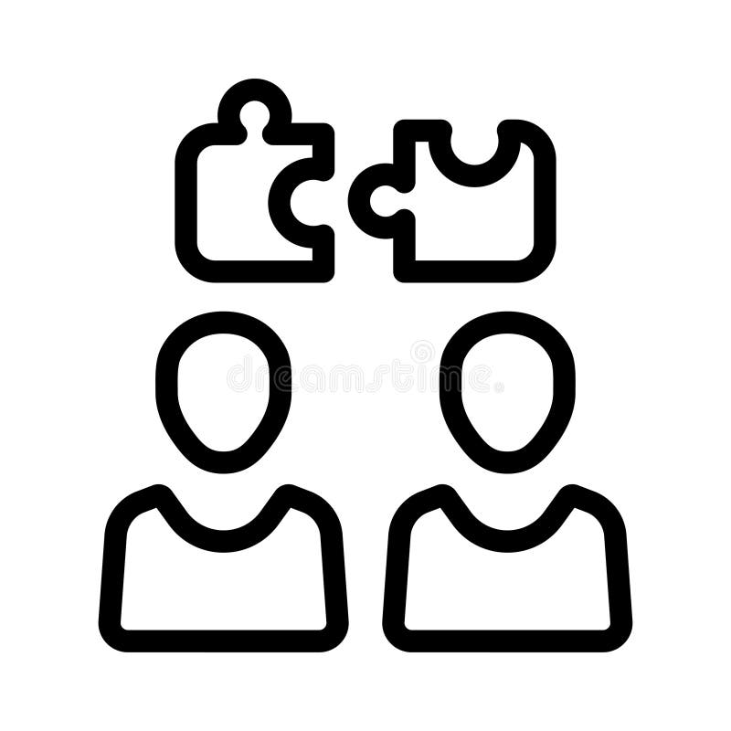 Teamwork cooperation icon stock vector. Illustration of meticulously ...