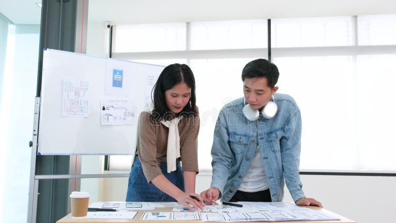 Teamwork of Creative Collaboration, Graphic Designer Planning, Drawing ...