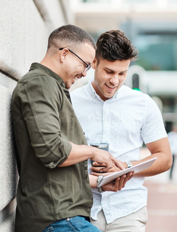 Teamwork, Creative or Designers in City on Tablet on Website for ...