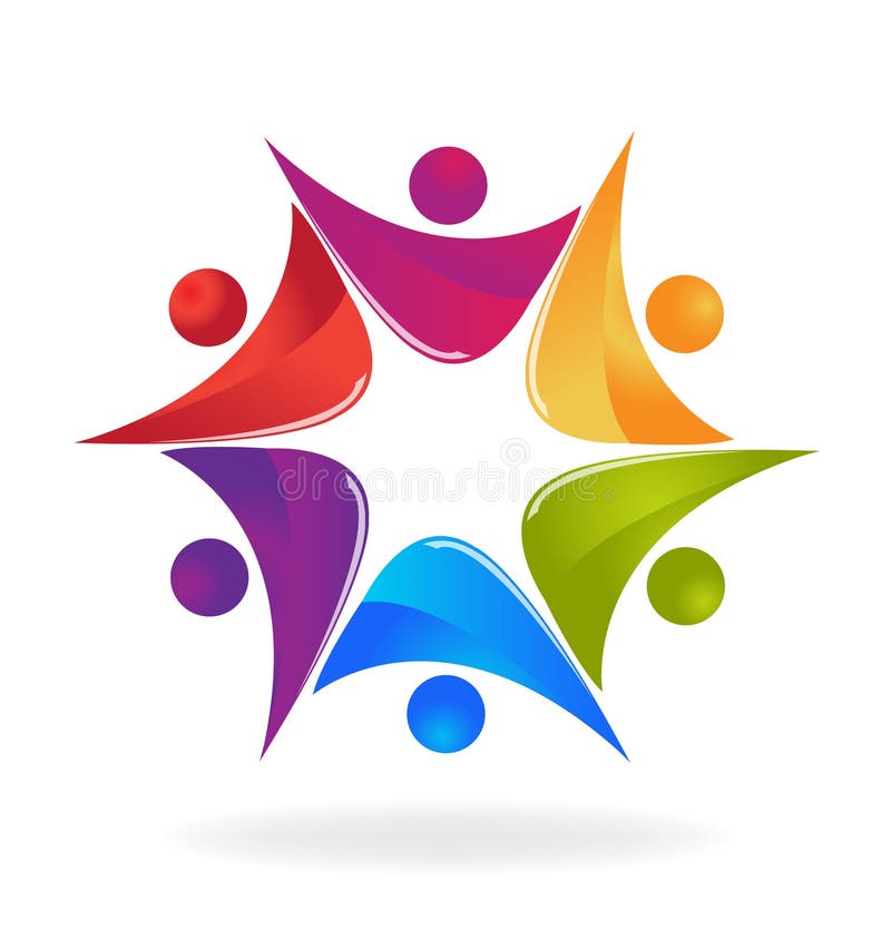Teamwork Creative Fun People Logo Icon Stock Vector - Illustration of ...