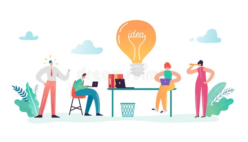 Teamwork, Creative Idea, Business Solutions Concept. Characters Team ...