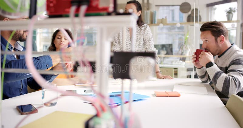 Teamwork, Creative Startup or Business People with 3d Design Review ...