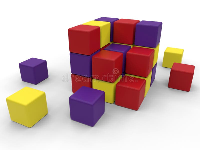Teamwork cubes concept stock illustration. Illustration of idea - 86478204