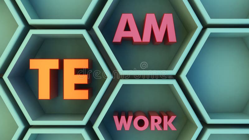 Teamwork 3d concept stock illustration. Illustration of conceptual ...