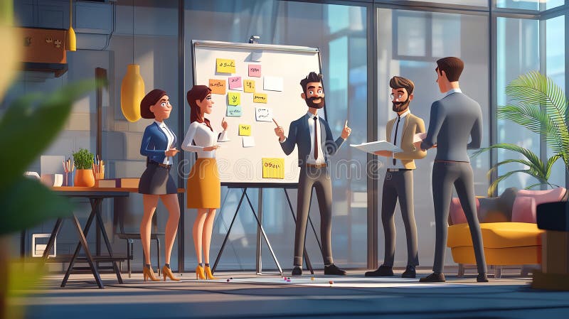 Teamwork 3D Illustration: Business Meeting Stock Illustration ...
