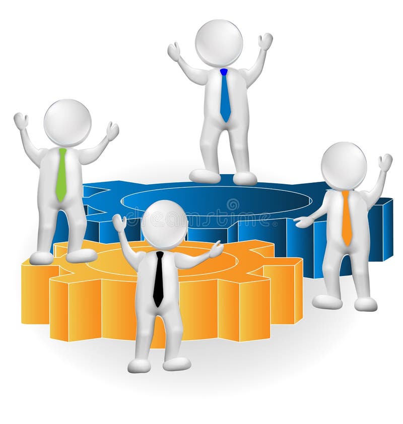 Teamwork 3D people leaders stock illustration. Illustration of ...
