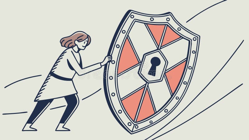 Teamwork Defense People Pushing Shield, Vector Design Generative AI ...