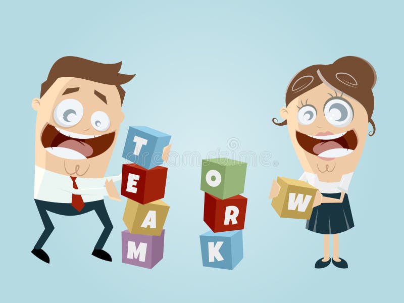 Lustige Teamwork vektor abbildung. Illustration von mitarbeit - 18325506