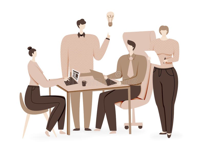 Teamwork Design, Brainstorming Creative Idea Stock Vector ...