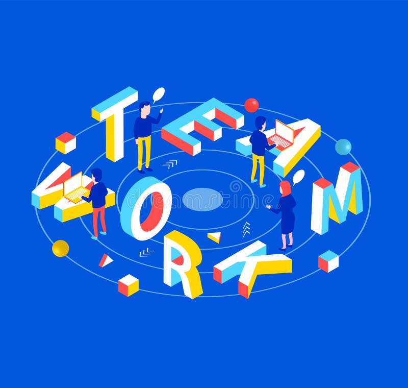 Teamwork design concept. stock vector. Illustration of mockup - 121447443