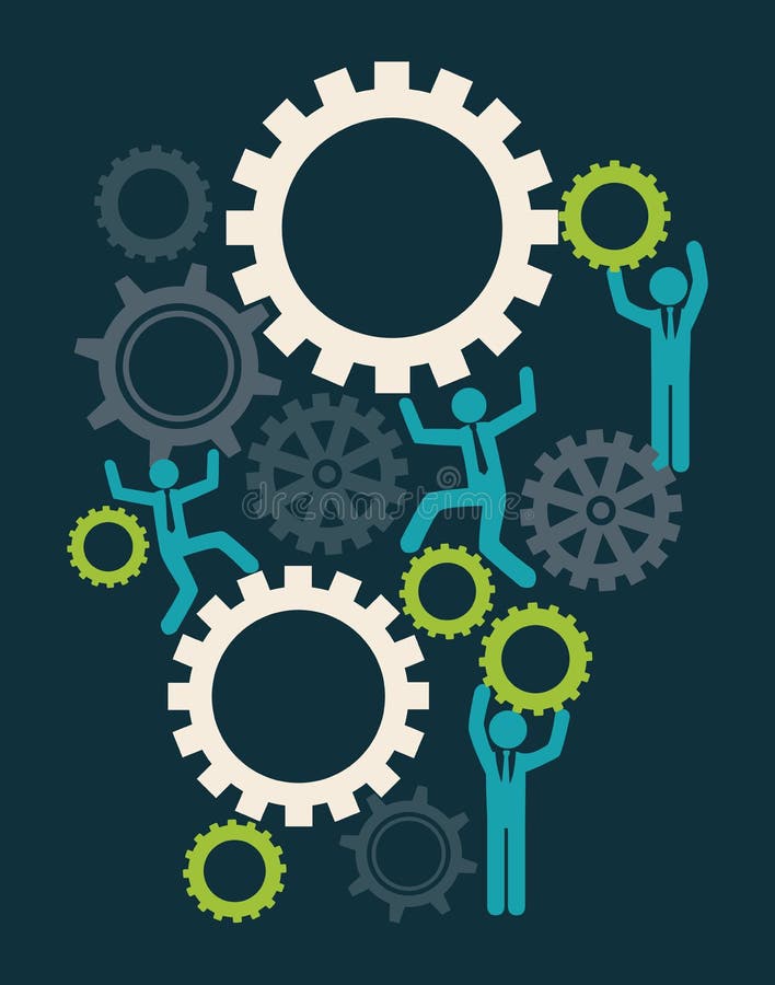 Gear Team Work Collaboration Stock Vector - Illustration of symbol ...