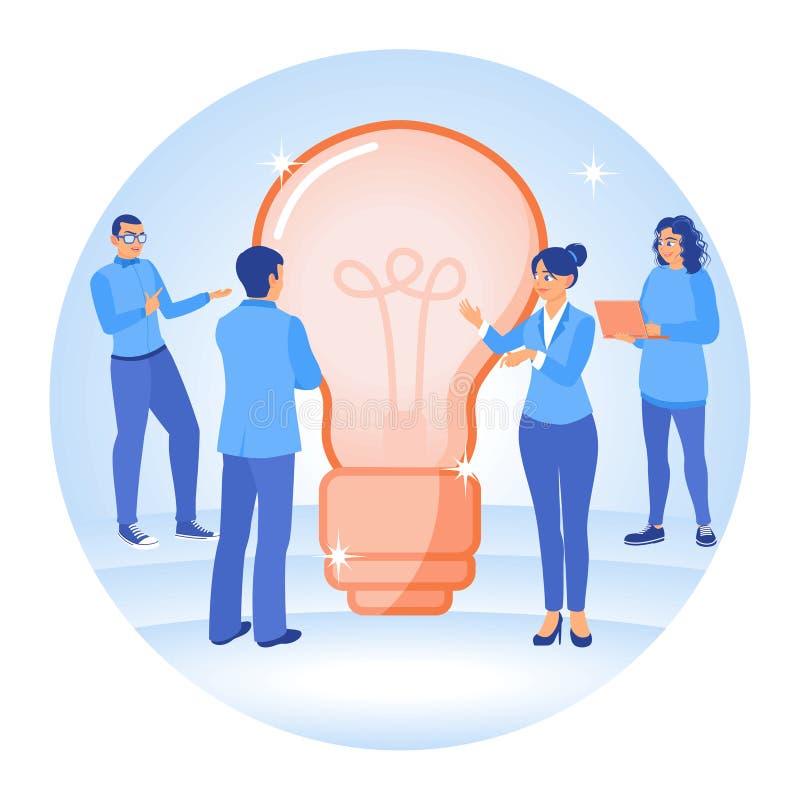 Teamwork in Developing Business Ideas Stock Vector - Illustration of ...