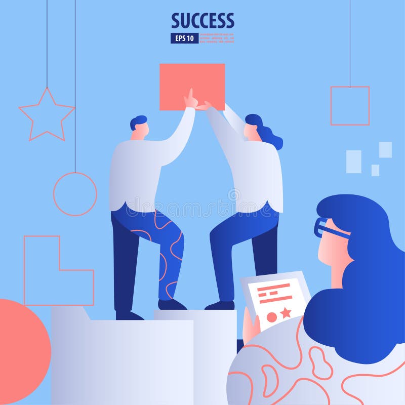 Teamwork and Development Concept. People Build Together To Be Success ...