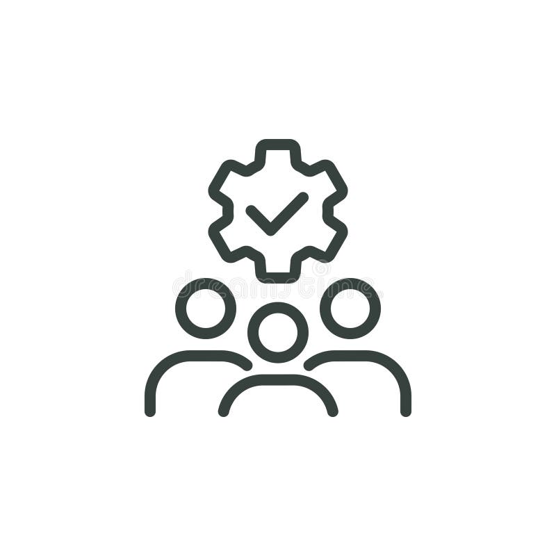 Teamwork Development, Team Training, Crm System Outline Icon. Line Sign ...