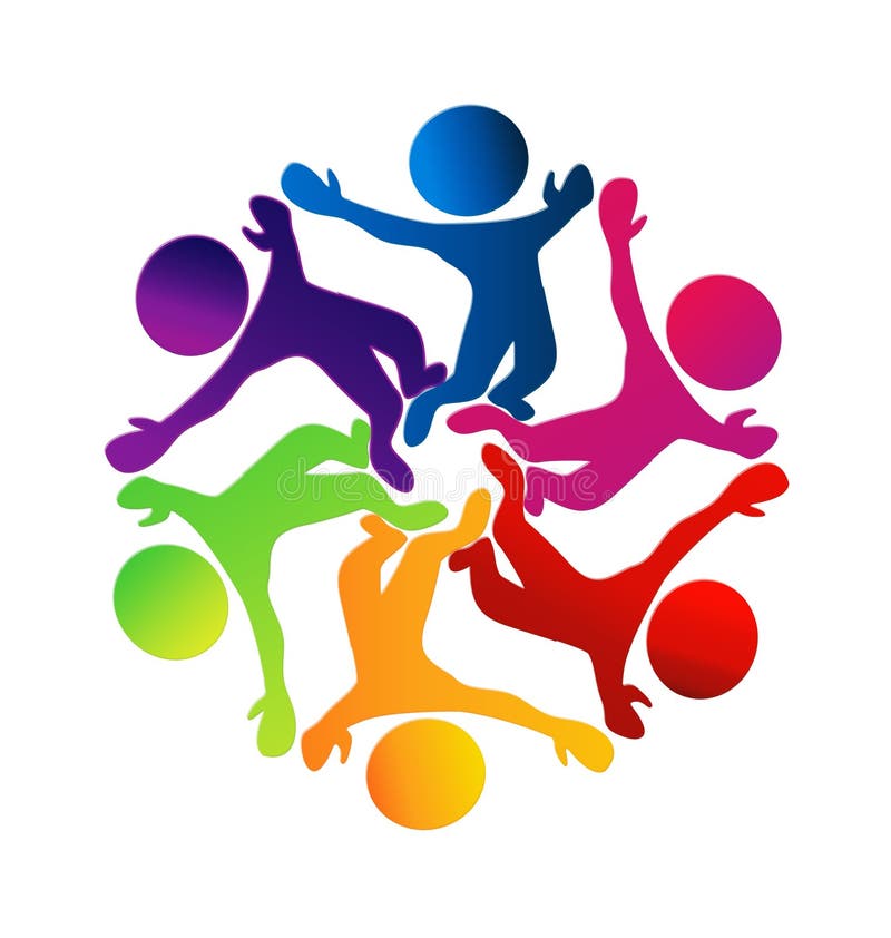 Teamwork of Different Colored People Stock Vector - Illustration of ...