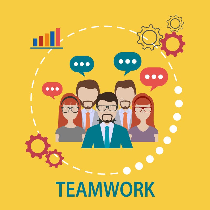 Teamwork Discussion Concept Stock Vector - Illustration of company ...