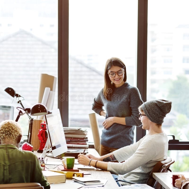 Teamwork - Discussion In The Office Stock Image - Image of plan ...