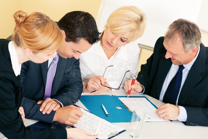 Teamwork - Discussion in the Office Stock Image - Image of plan ...
