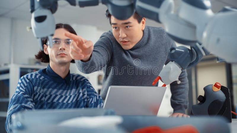 Teamwork in Diverse Office: Smiling Project Manager Supports His ...