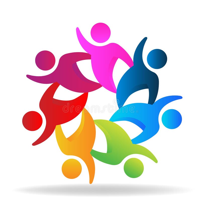 Teamwork Dynamic People Friends Vector Icon Stock Vector - Illustration ...