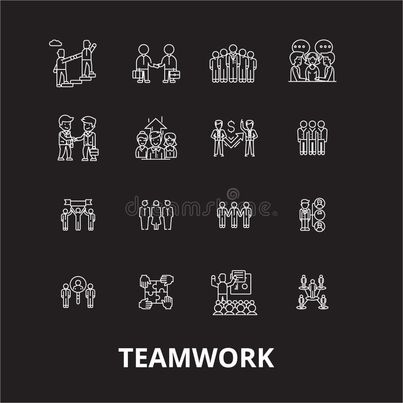 Teamwork Editable Line Icons, 100 Vector Set, Collection. Teamwork ...