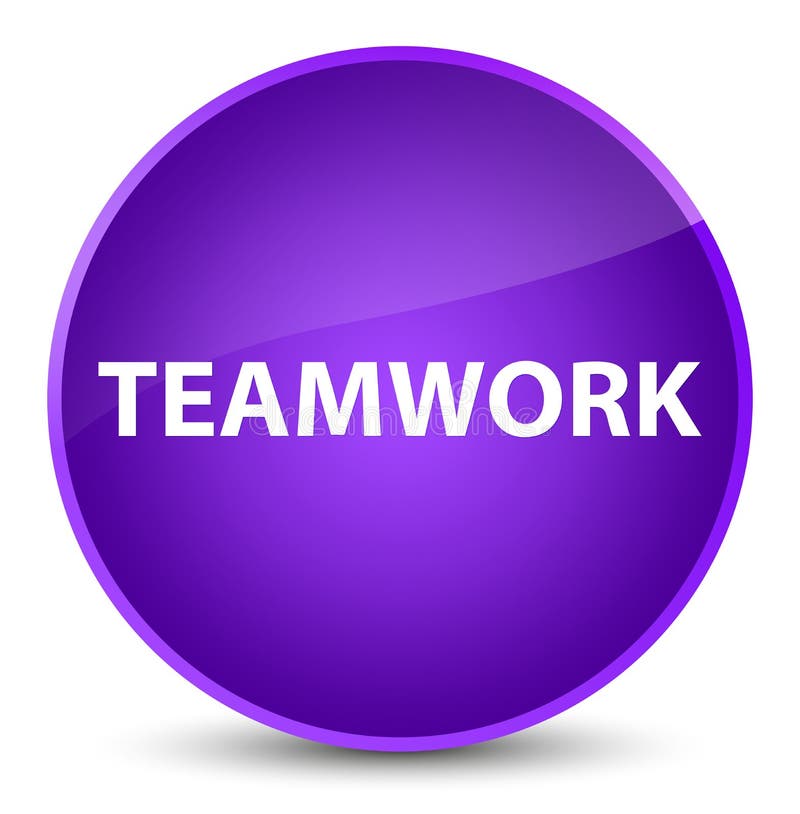 Teamwork Elegant Purple Round Button Stock Illustration - Illustration ...