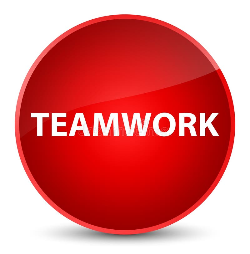 Teamwork Elegant Red Round Button Stock Illustration - Illustration of ...