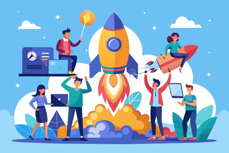 Teamwork is Emphasized As Individuals Celebrate the Launch of a New ...