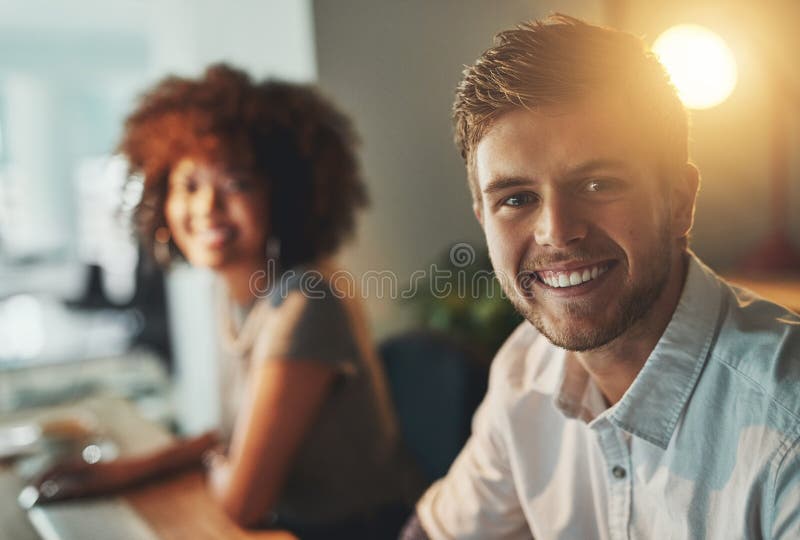 Teamwork, Face and Man in Night, Happy and Working Late for Deadline of ...