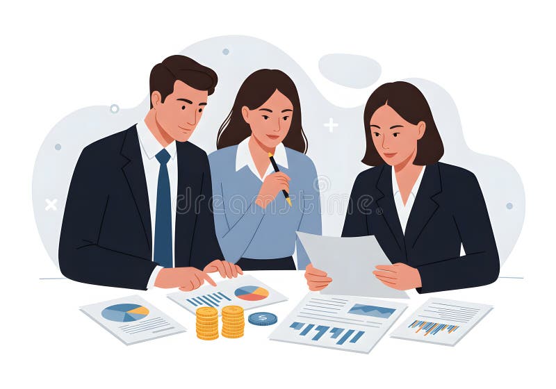 Teamwork financial success stock illustration. Illustration of design ...