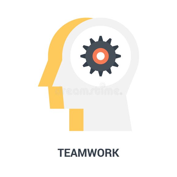 Teamwork Flat Icon Design Concept Stock Vector - Illustration of ...