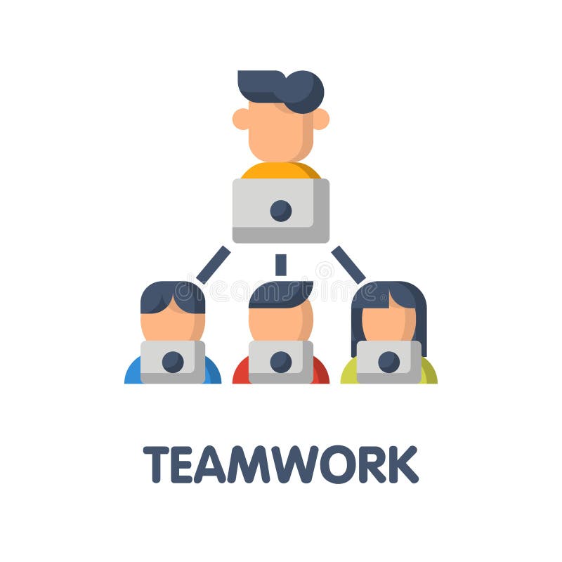 Teamwork Flat Icon Style Design Illustration on White Background Stock ...