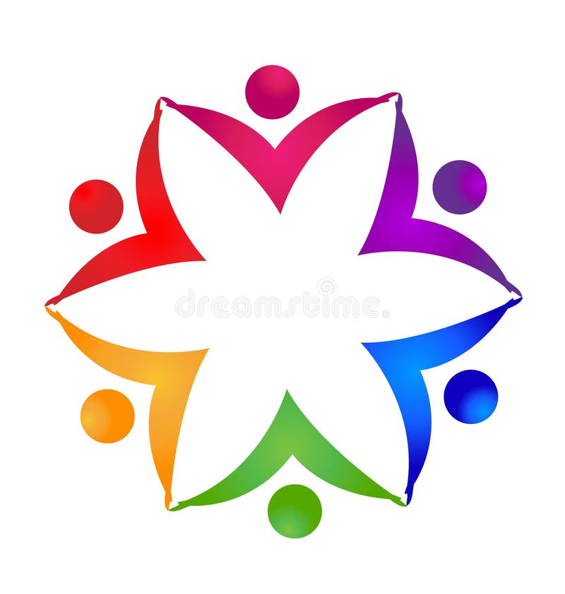 Teamwork Flower Unity People Hands Icon Vector Concept Stock Vector ...