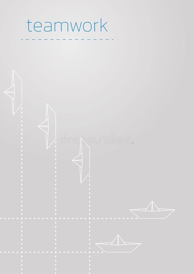 Teamwork with a Folded Paper Boat Stock Vector - Illustration of ...