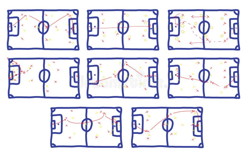 Teamwork Football Game Plan Strategy Stock Illustration - Illustration ...