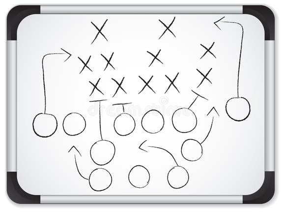 Teamwork Football Game Plan on Whiteboard Stock Vector - Illustration ...