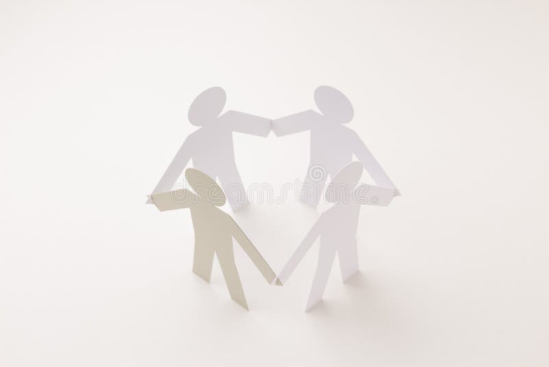 Teamwork of Four Figure in Unity Team Stock Photo - Image of people ...