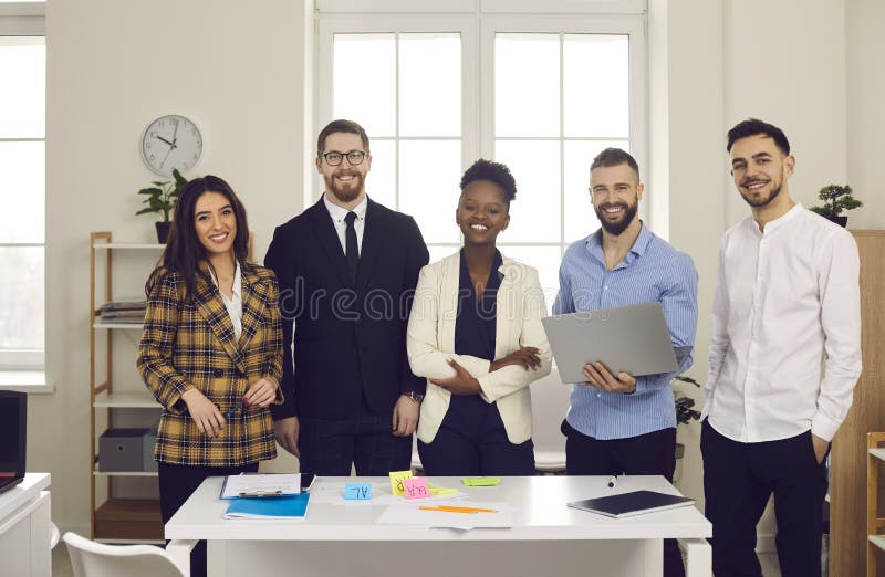 Portrait of a Positive Young Multiracial Team of Startup Project ...