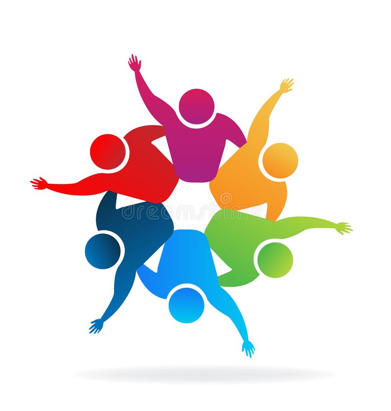 Teamwork Friendly People Vector Icon Stock Vector - Illustration of ...
