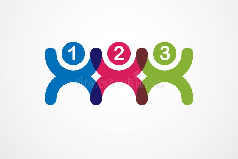 Three People Vector Icon or Logo Isolated on White, People Group Symbol ...