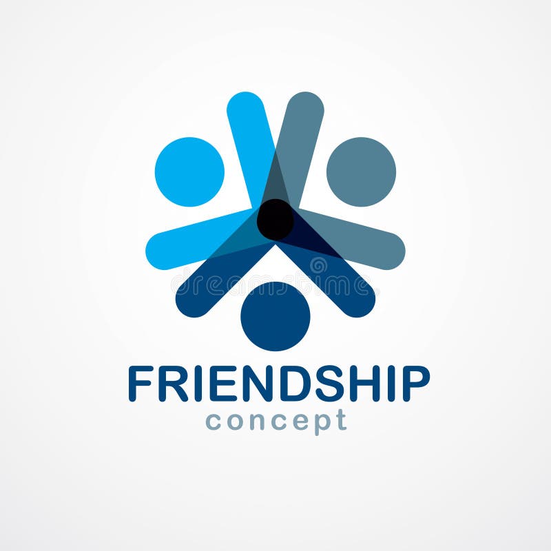 Teamwork and Friendship Concept Created with Simple Geometric Elements ...