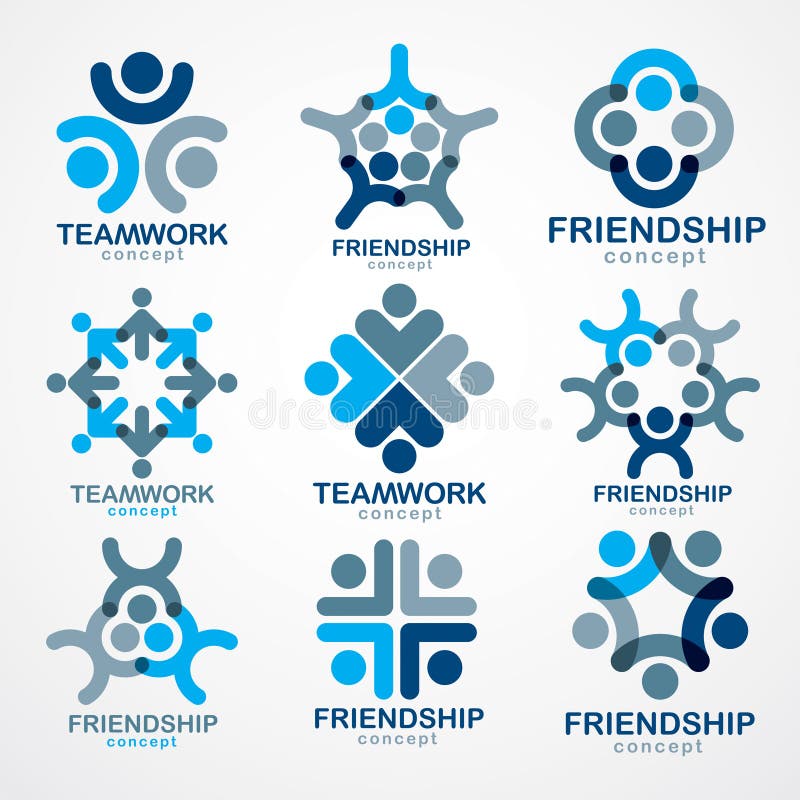 Teamwork and Friendship Concepts Created with Simple Geometric E Stock ...