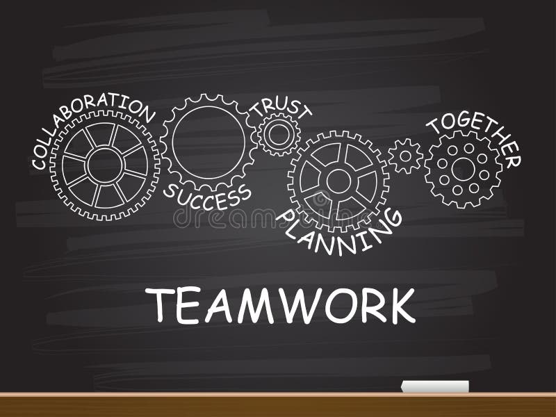 Teamwork with Gear Concept. Infographic Template. Vector Illustration ...