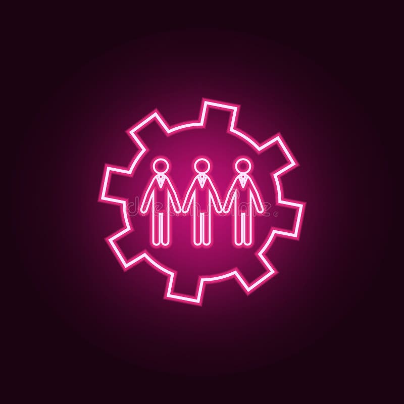 Teamwork Success Concept Neon Icon. Elements of Team Work Set Stock ...
