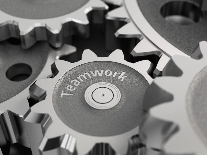 Teamwork gear wheels stock illustration. Illustration of business ...