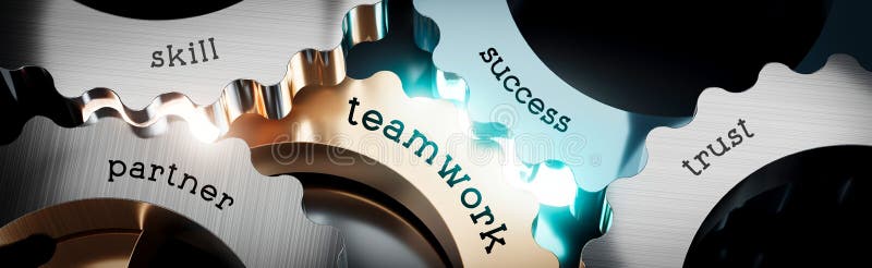 Teamwork - Gears Concept - 3D Illustration Stock Illustration ...