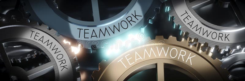 Teamwork - gears concept stock illustration. Illustration of text ...