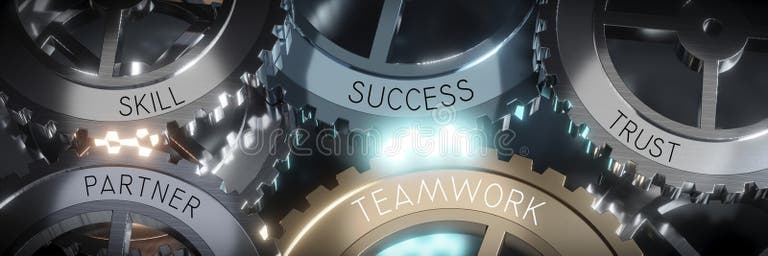 Teamwork - gears concept stock illustration. Illustration of skill ...